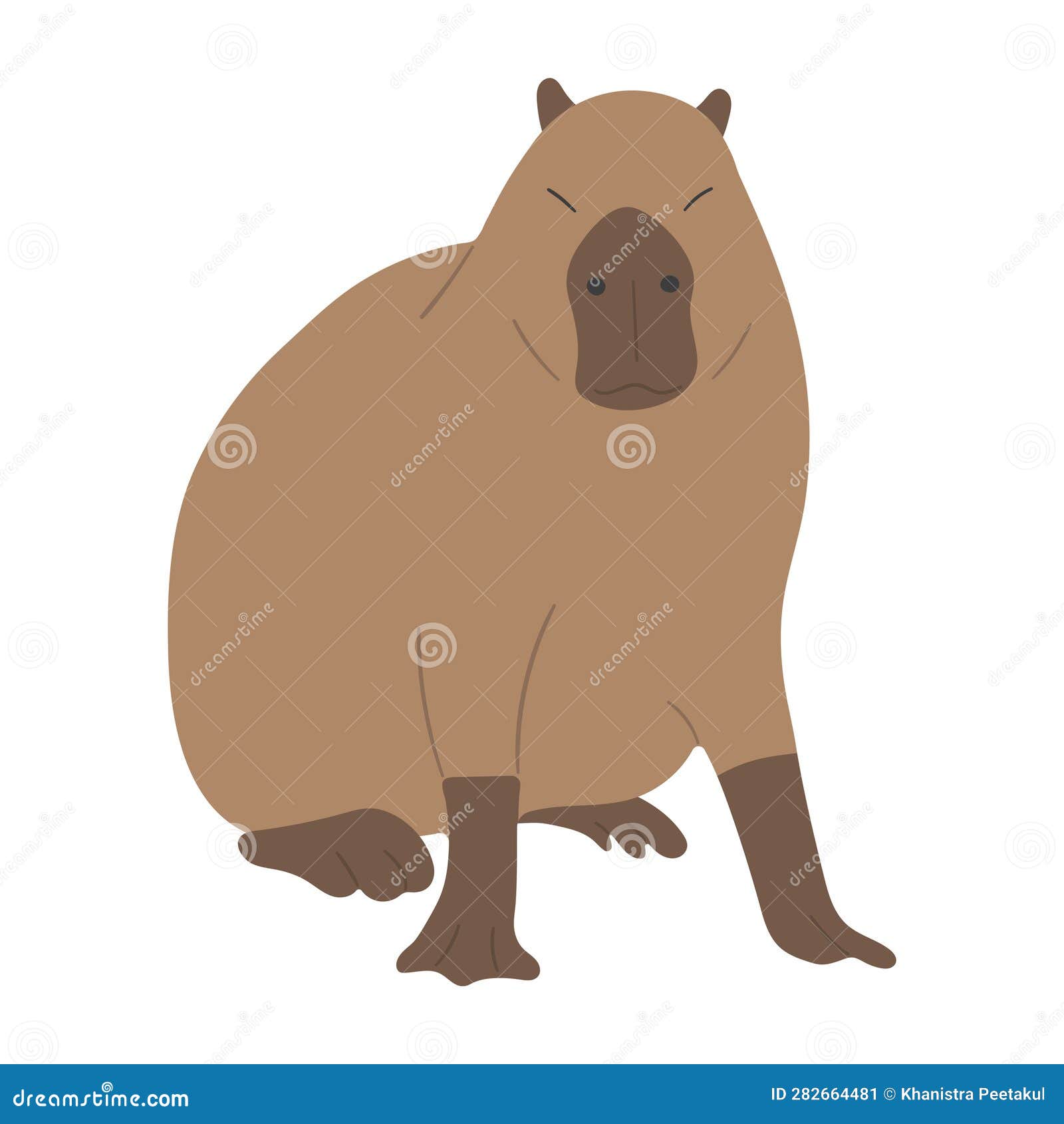 Capybara Single 16 Vector Illustration | CartoonDealer.com #281072046