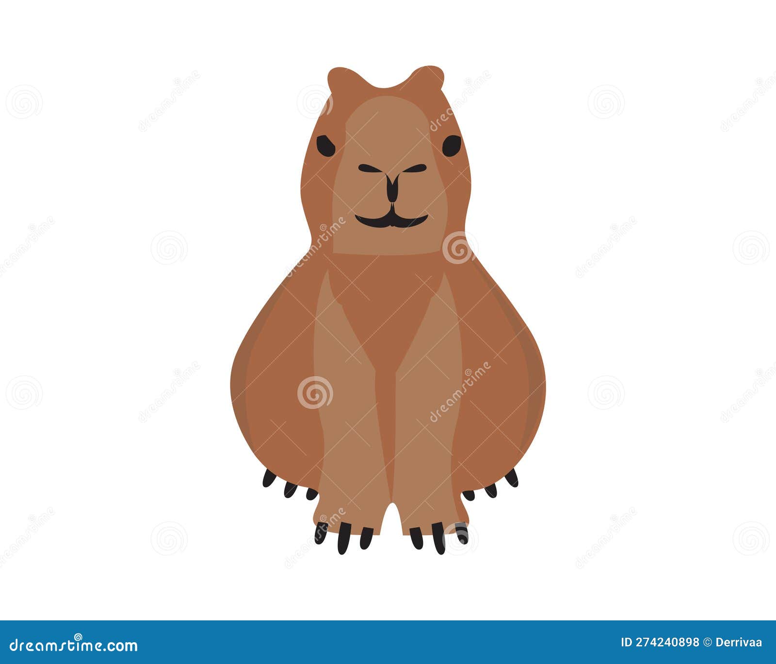 Capybara Sits Upright Side View Illustration Visualized With Silhouette ...