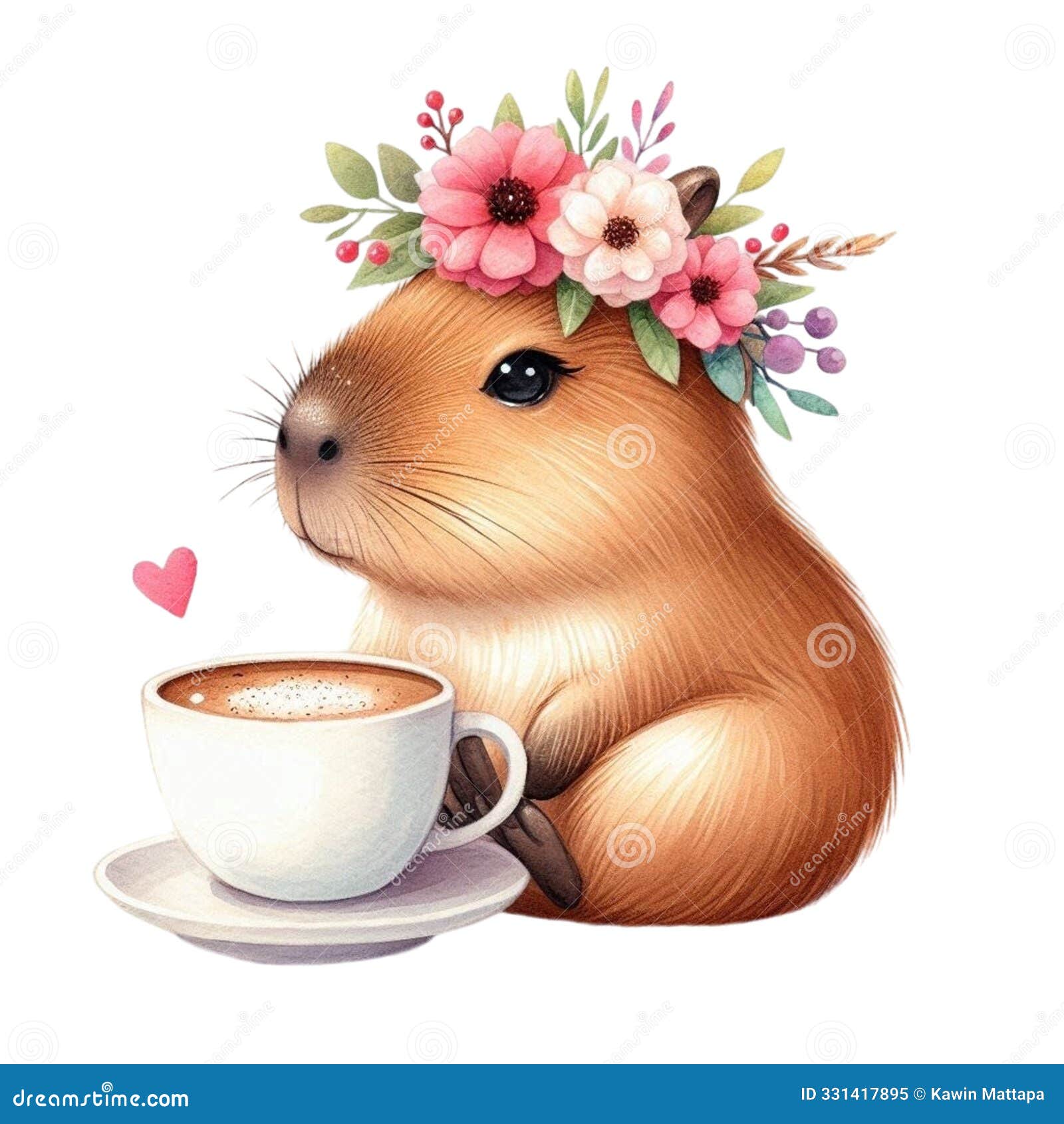 Capybara Standing on a Coffee Cup Stock Vector - Illustration of coffee ...