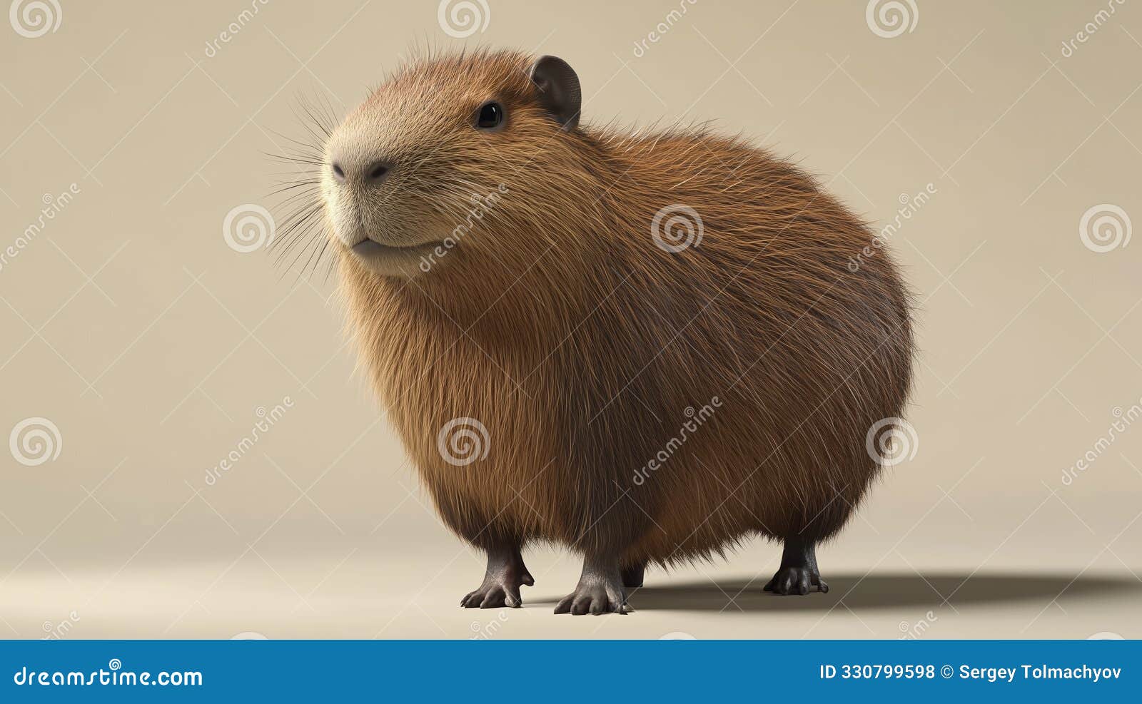 Capybara Standing on a Plain Surface Showcasing Its Large Body and ...