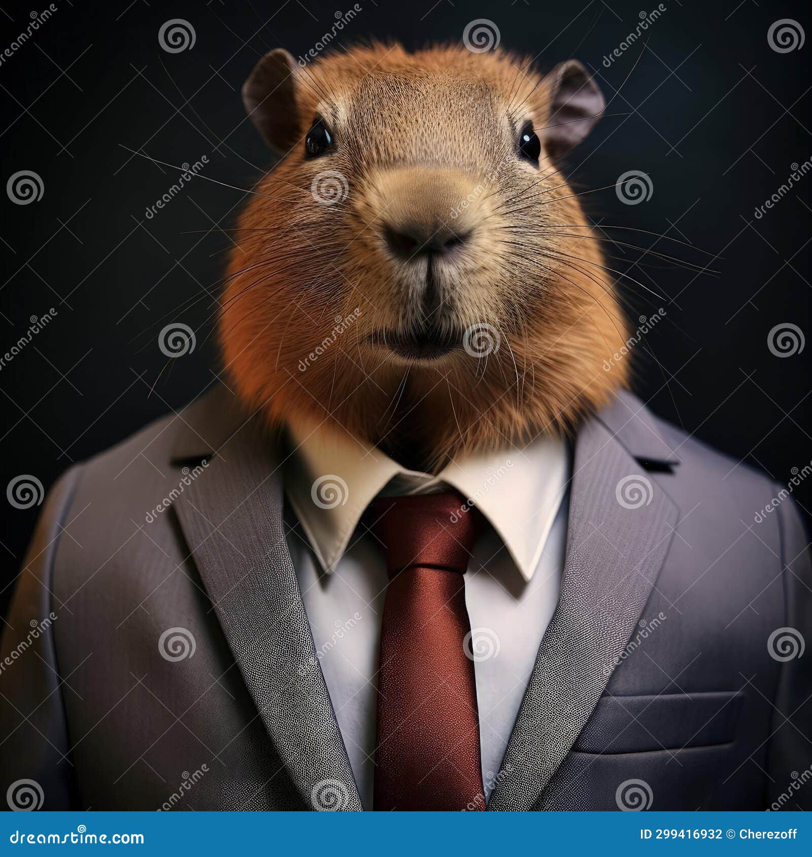 Capybara in suit and tie stock illustration. Illustration of shirt ...