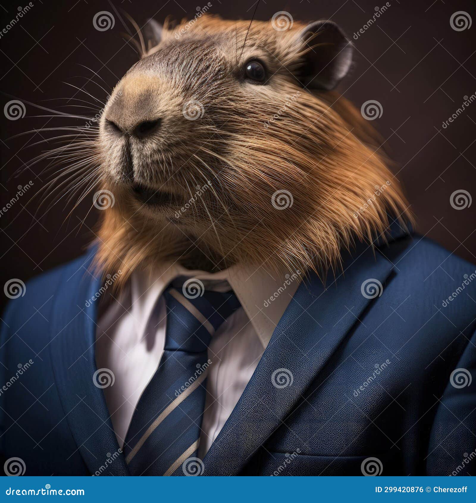 Capybara in suit and tie stock photo. Image of funny - 299420876