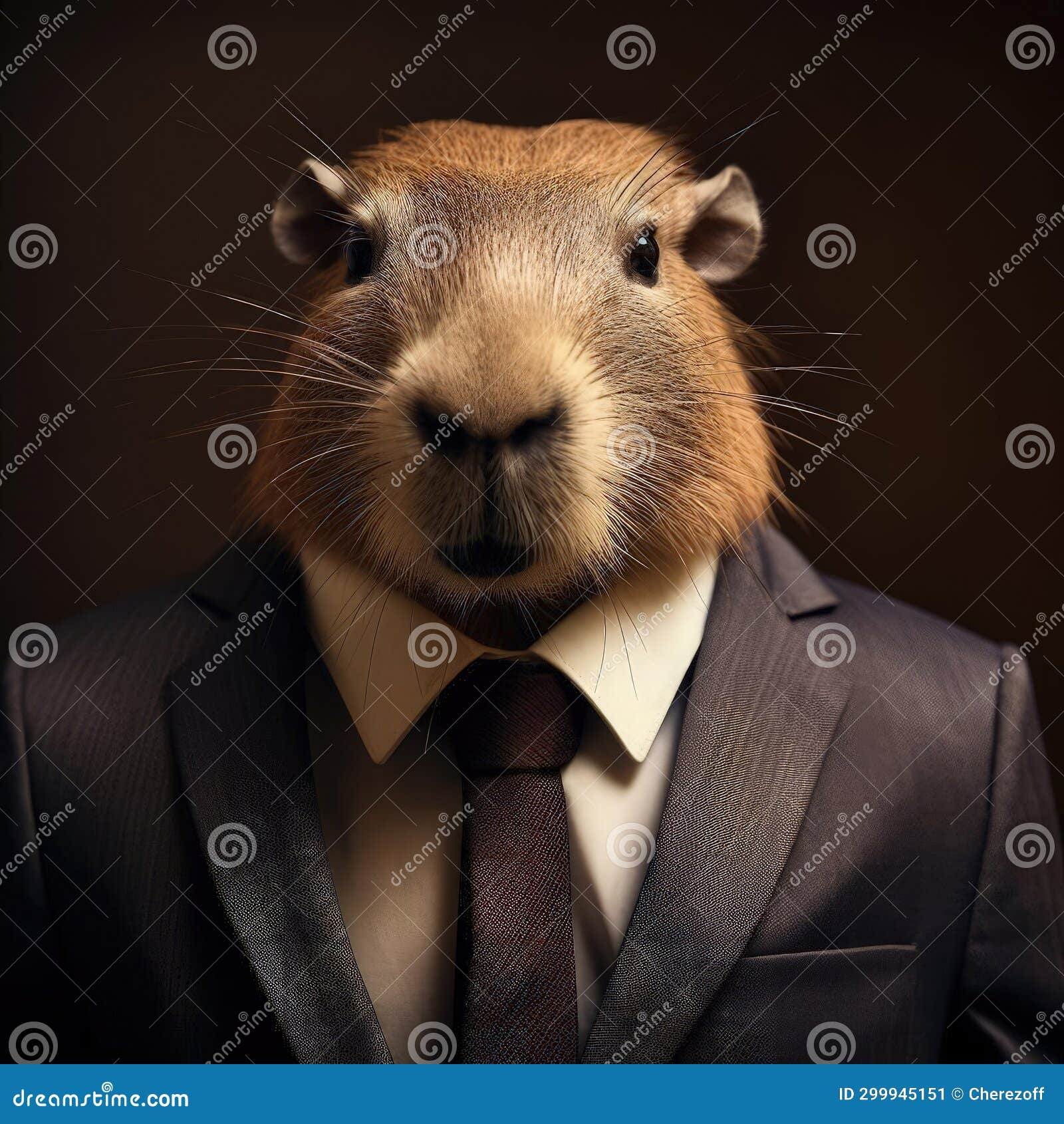 Capybara In A Business Suit, Animal Businessman, Funny Boss, Capybara ...