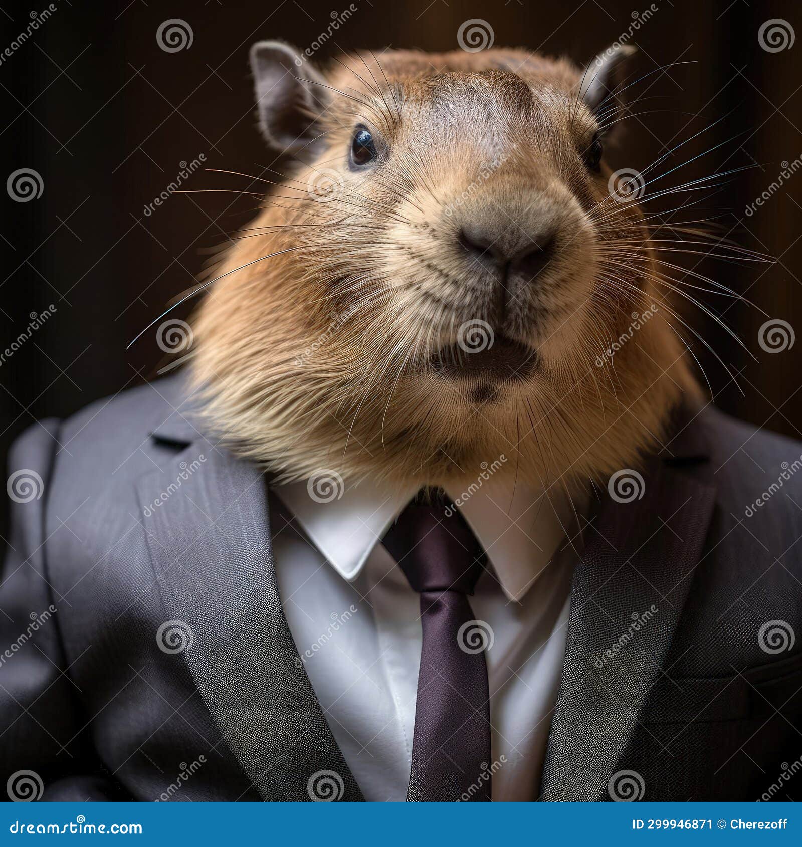 Capybara In A Business Suit, Animal Businessman, Funny Boss, Capybara ...
