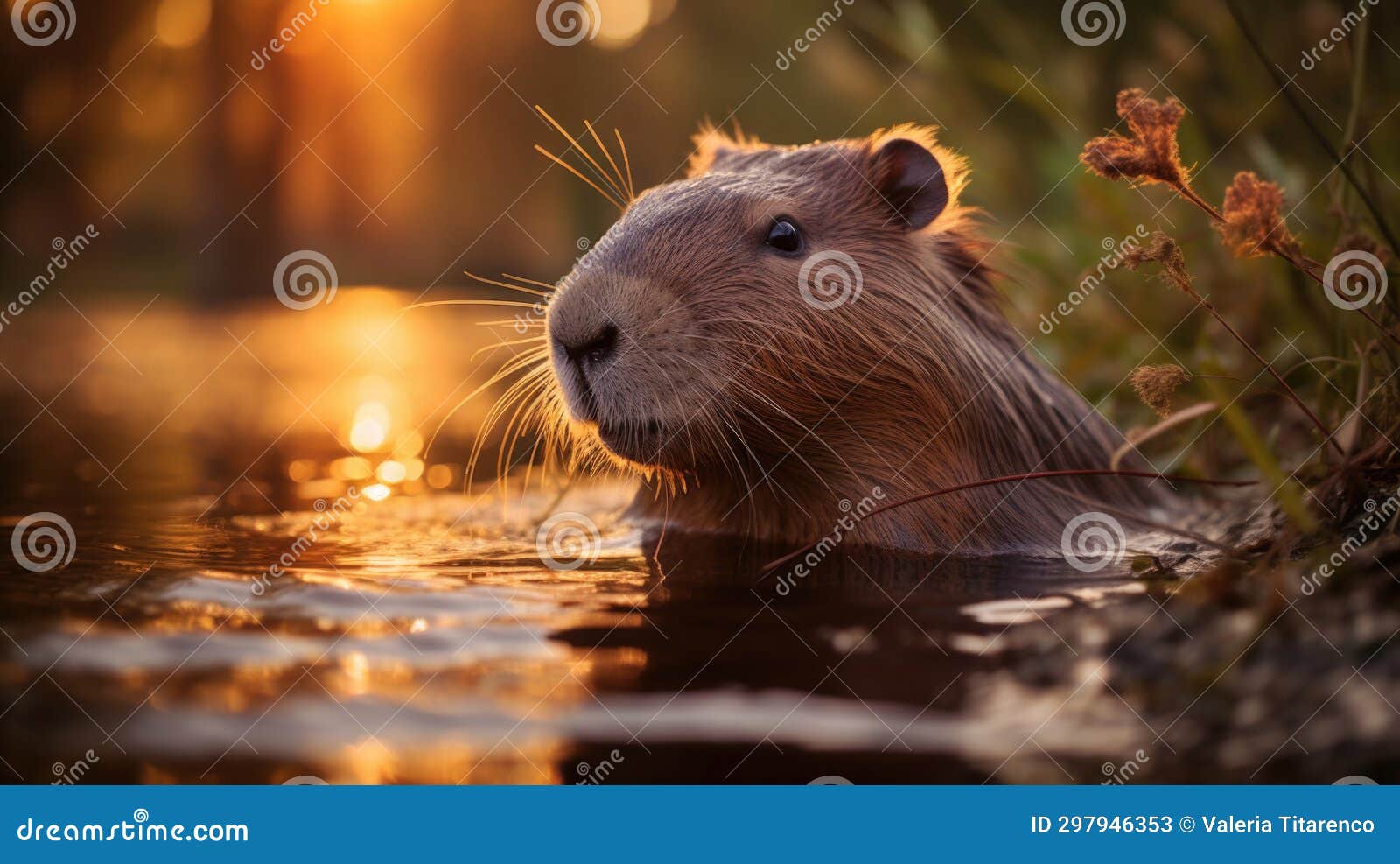 Capybara Thrives, a Peaceful Essence in the Midst Stock Image - Image ...