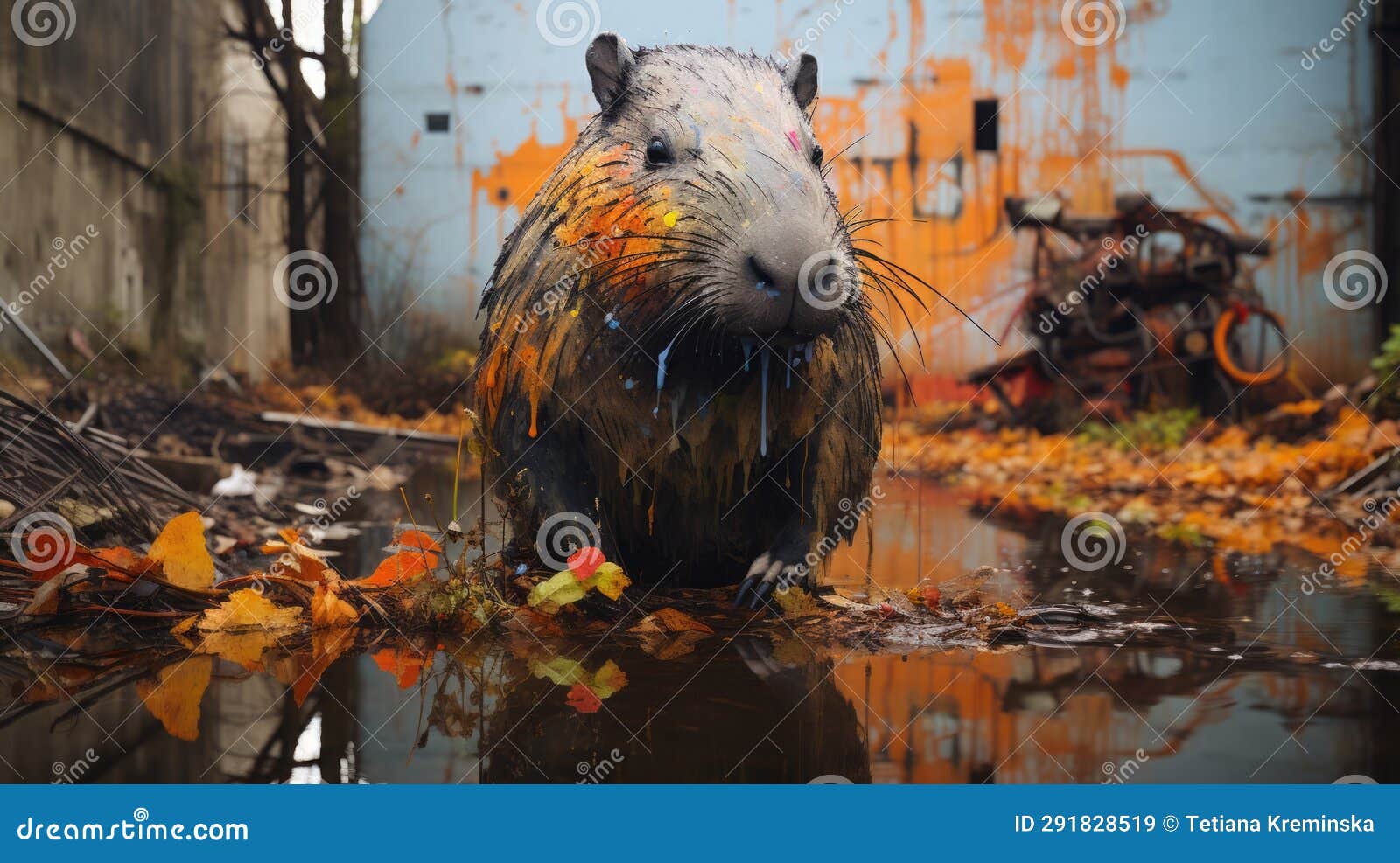Capybara in an Urban Graffiti Style Stock Image - Image of style, south ...