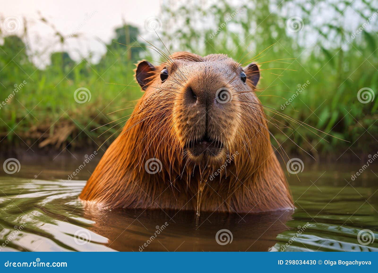 Capybara In Water Stock Photo | CartoonDealer.com #298034430