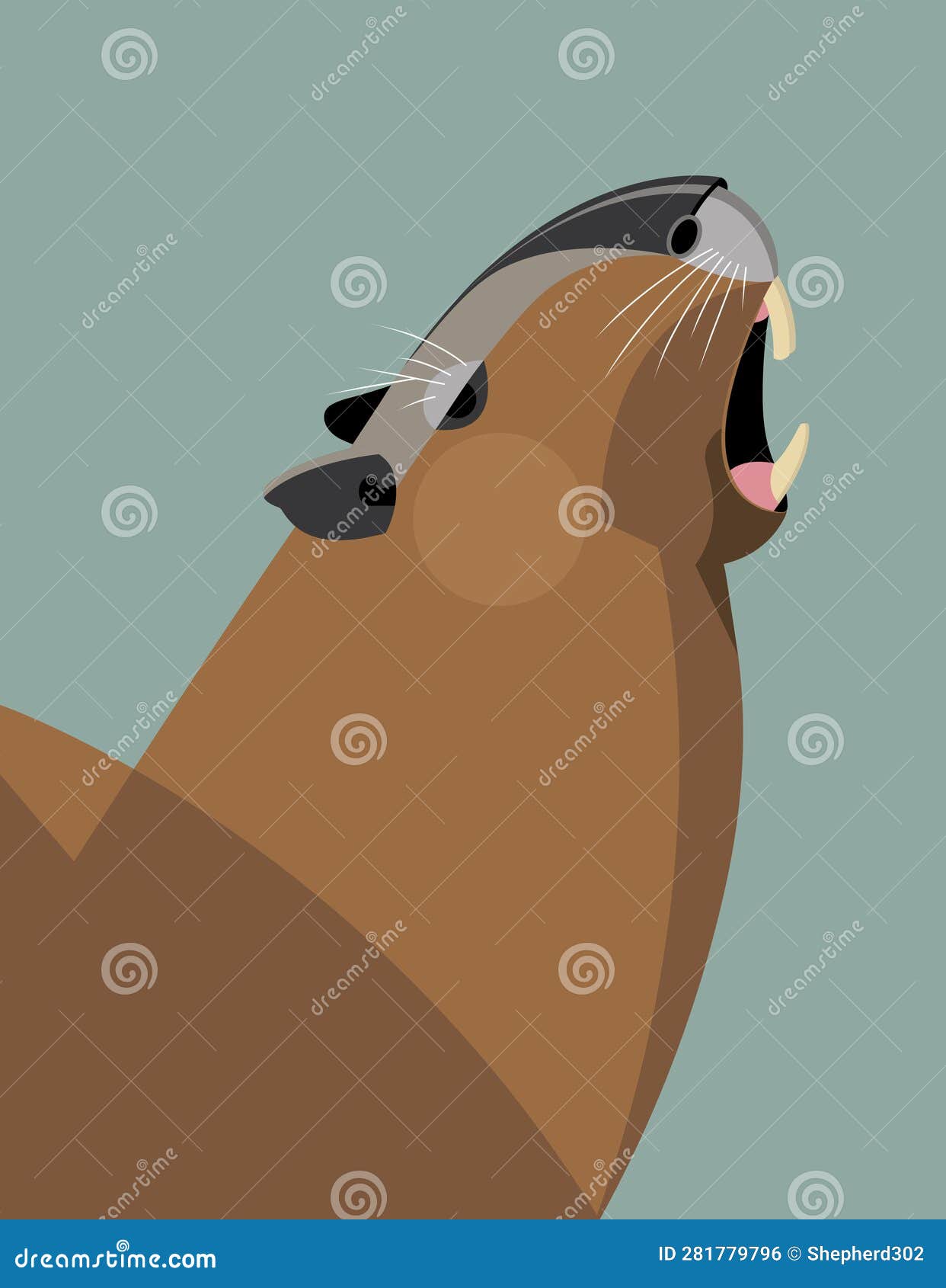 Capybara yawns stock vector. Illustration of teeth, yawning - 281779796