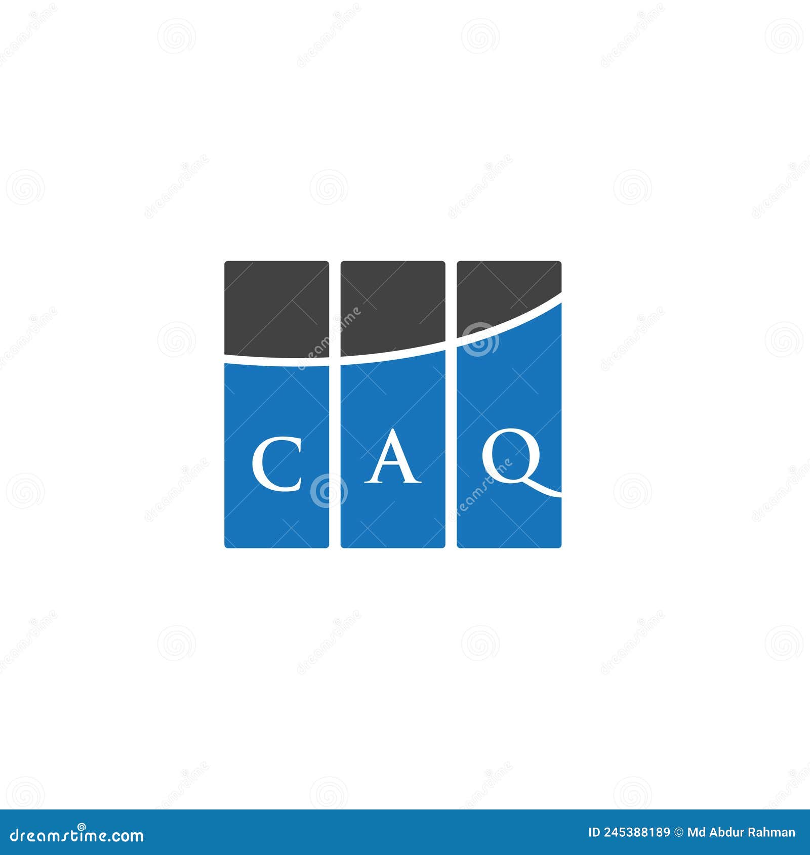 CAQ Letter Logo Design on BLACK Background. CAQ Creative Initials ...