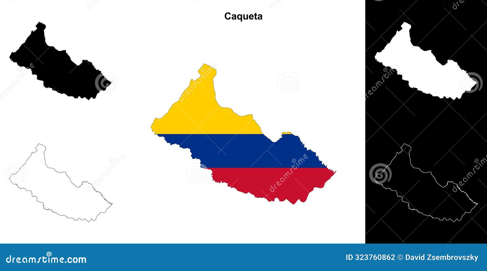 Caqueta outline map stock illustration. Illustration of area - 323760862