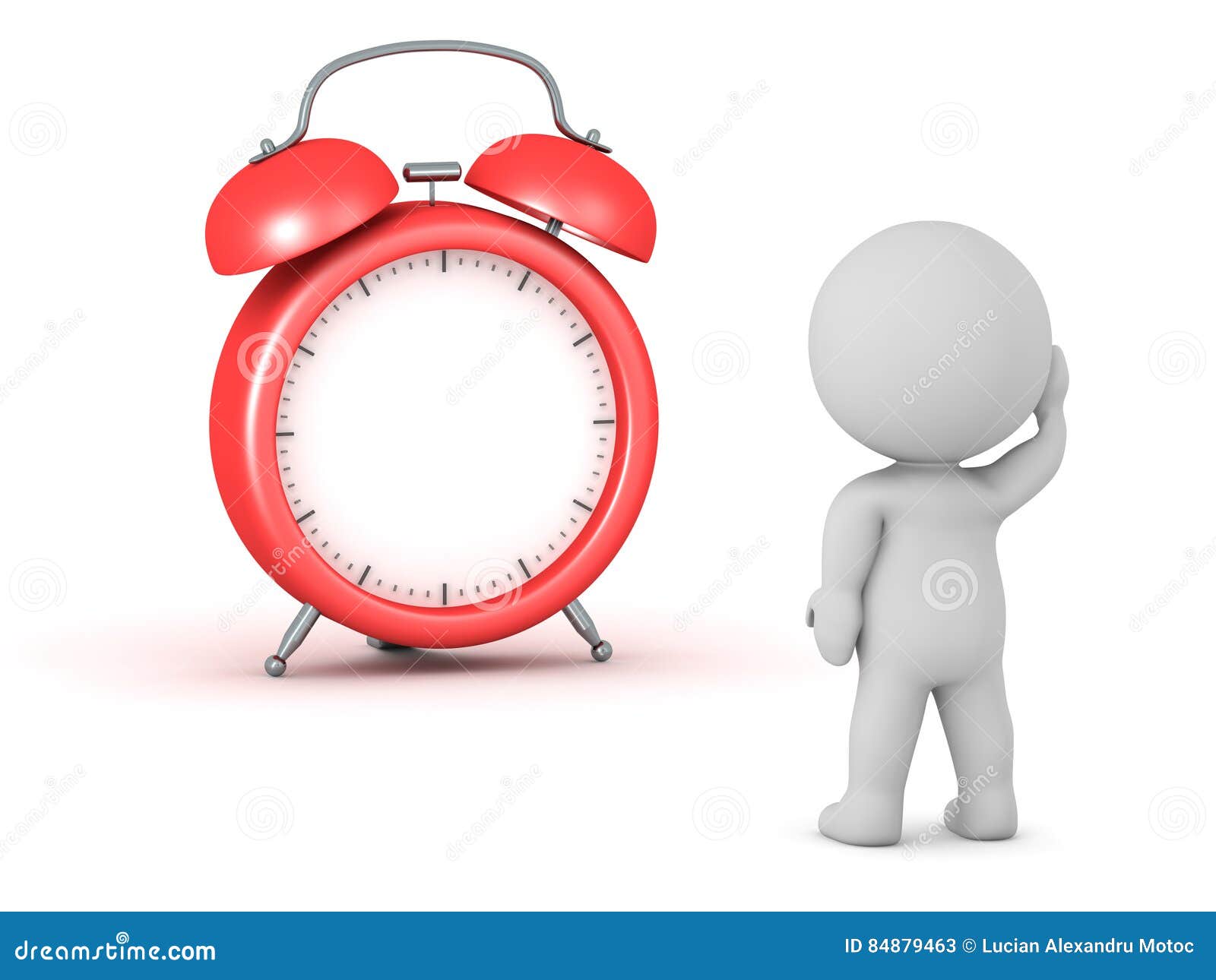 Carácter 3D Y Reloj Sin Horas Stock de ilustración - Ilustración de ...