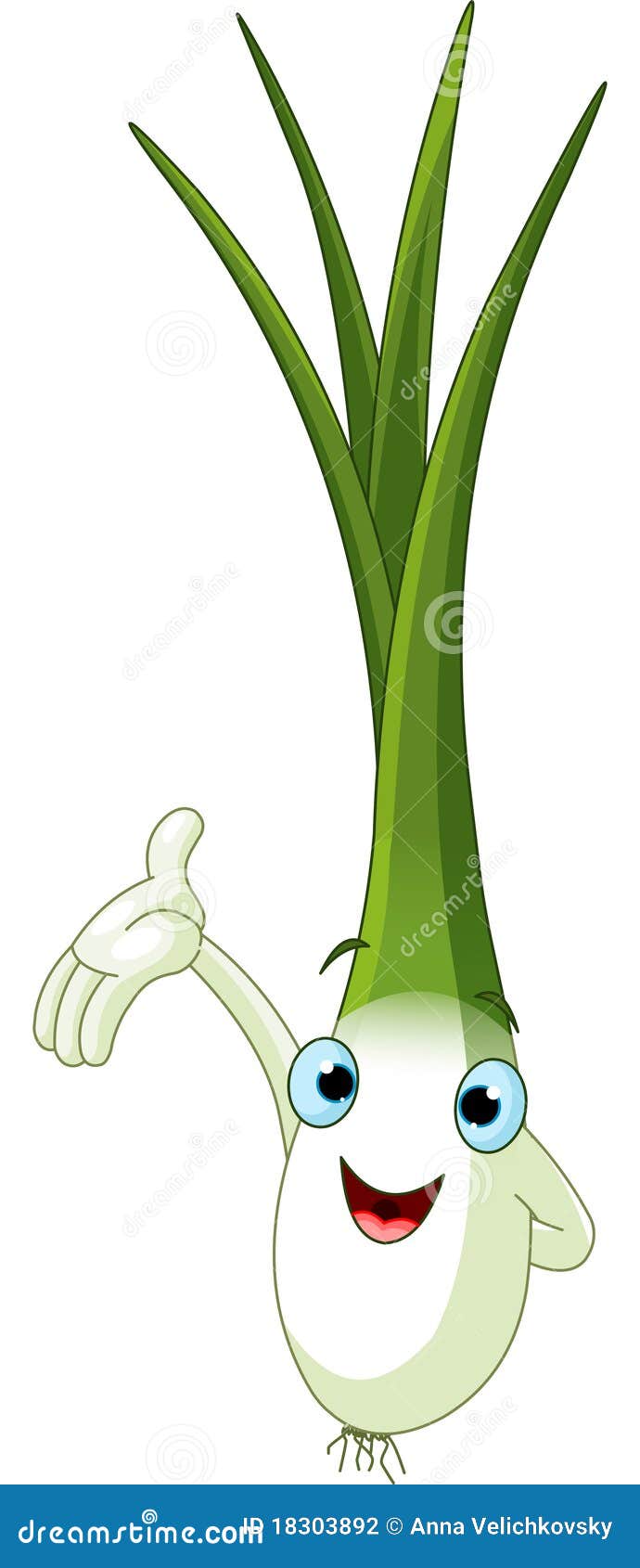 Carácter De La Cebolla Verde Que Presenta Algo Ilustración del Vector ...