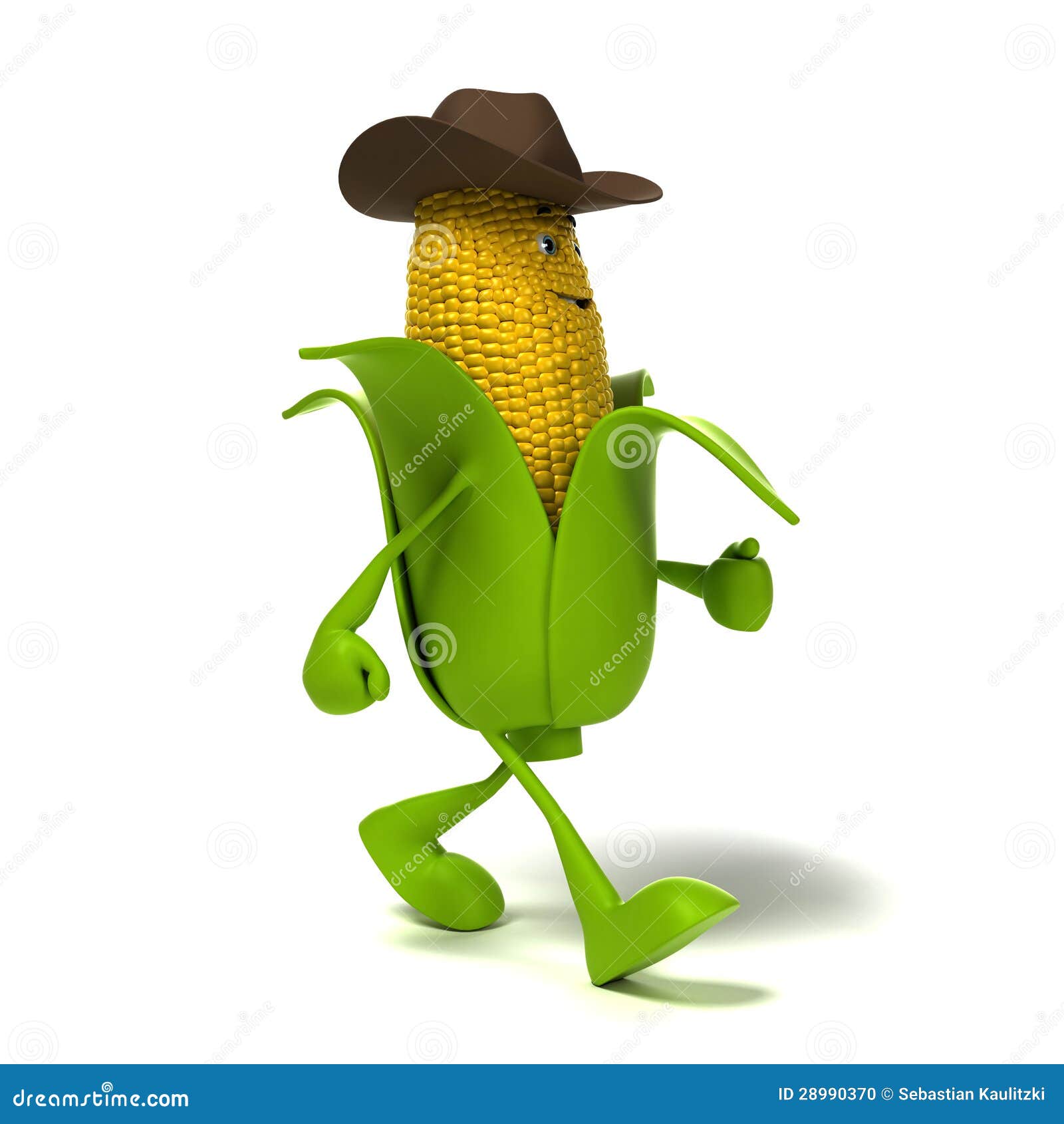 Carácter De La Comida - Mazorca De Maíz Stock de ilustración ...