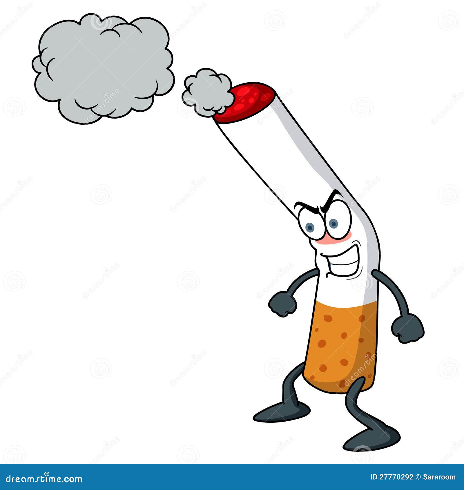 Carácter Del Cigarrillo Con Humo Ilustración del Vector - Ilustración ...
