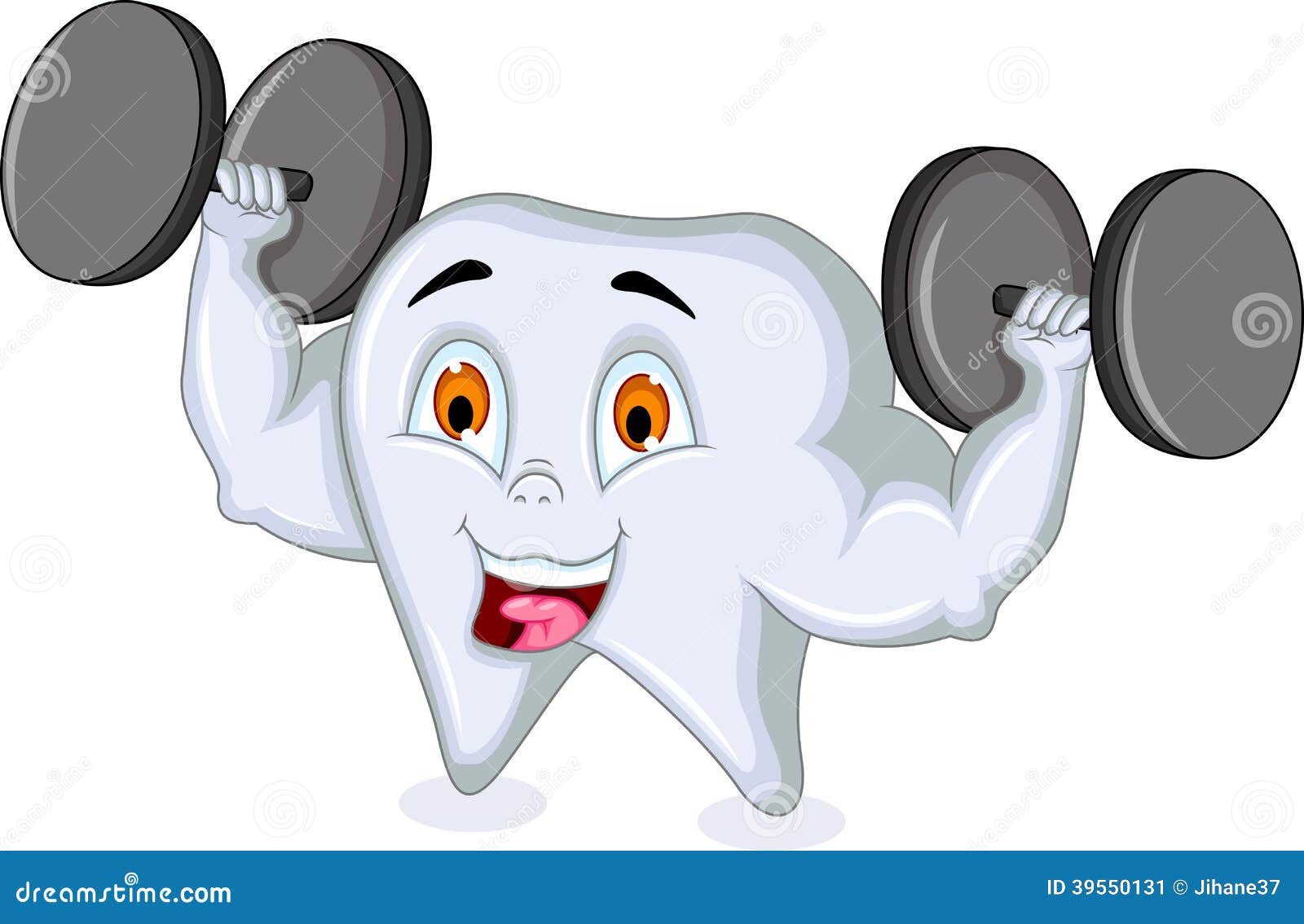 Carácter fuerte del diente stock de ilustración. Ilustración de higiene ...