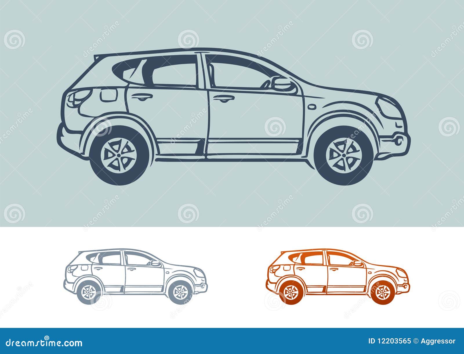 Car stock vector. Illustration of contour, profile, transportation ...