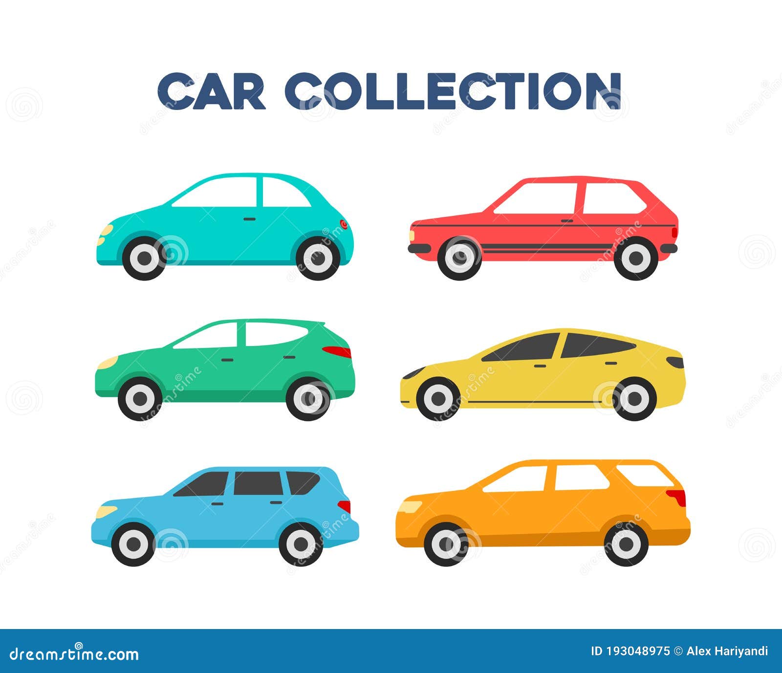 Car Collection Vector Icon. Flat Design Stock Vector - Illustration of ...