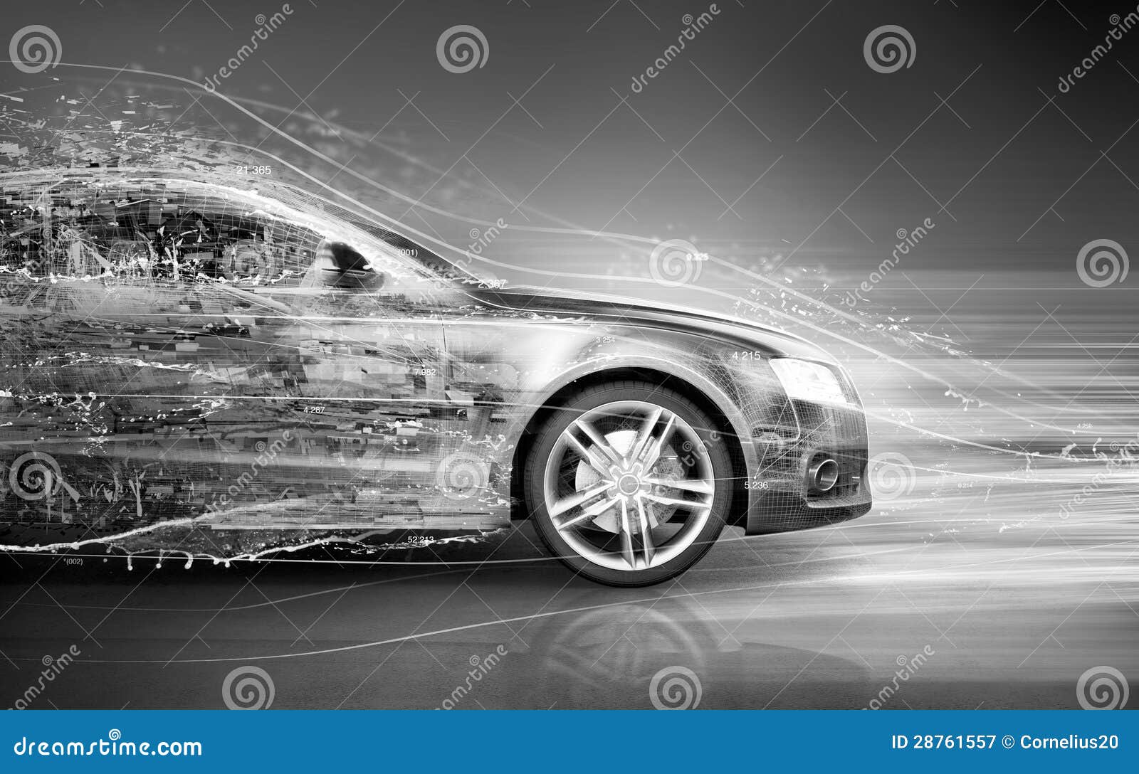 Car abstract concept stock illustration. Illustration of blue - 28761557