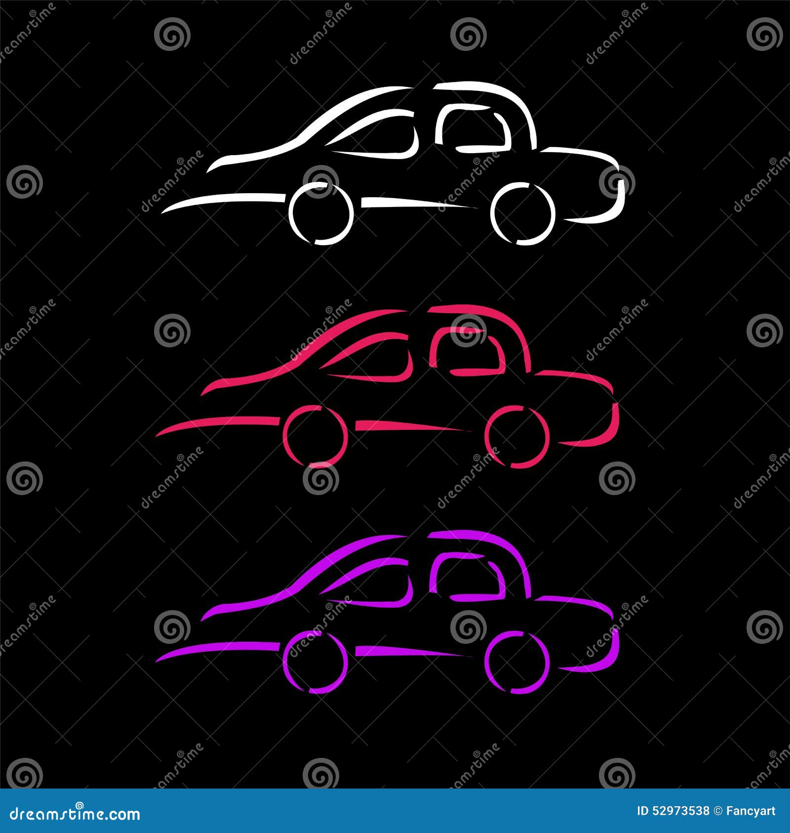 Car with abstract lines stock vector. Illustration of drawing - 52973538