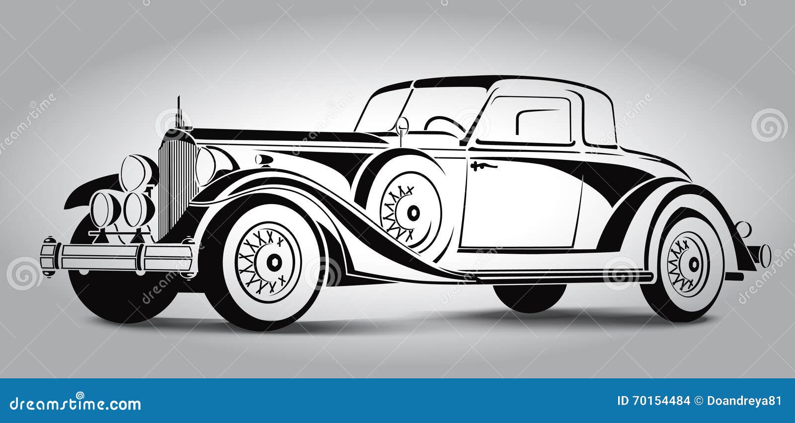 Retro Car Abstract Lines Vector. Vector Illustration Stock Vector ...