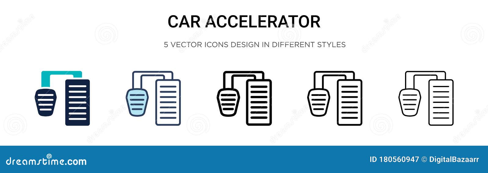 Car Accelerator Icon In Filled Thin Line Outline And Stroke Style