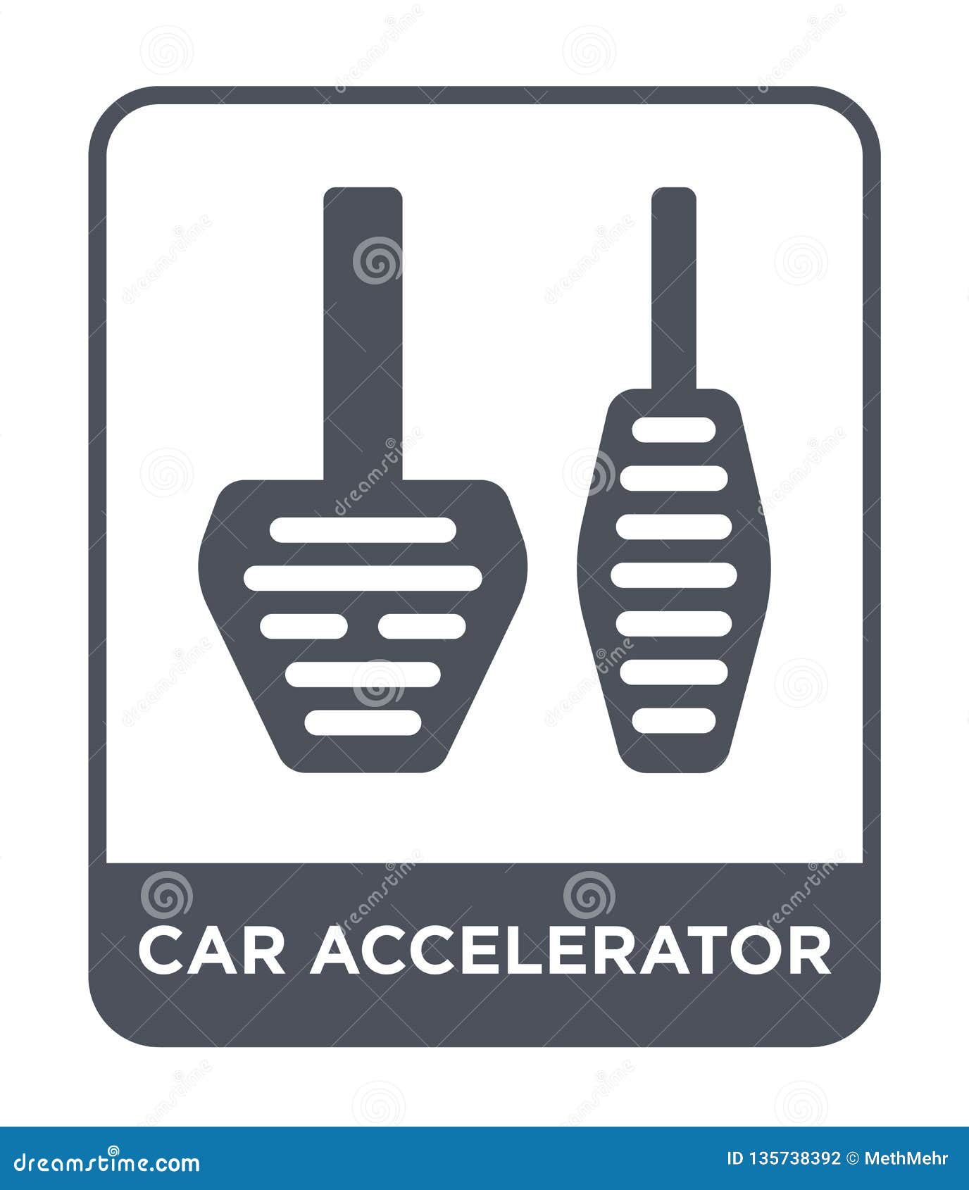 Car Accelerator Icon in Trendy Design Style. Car Accelerator Icon ...