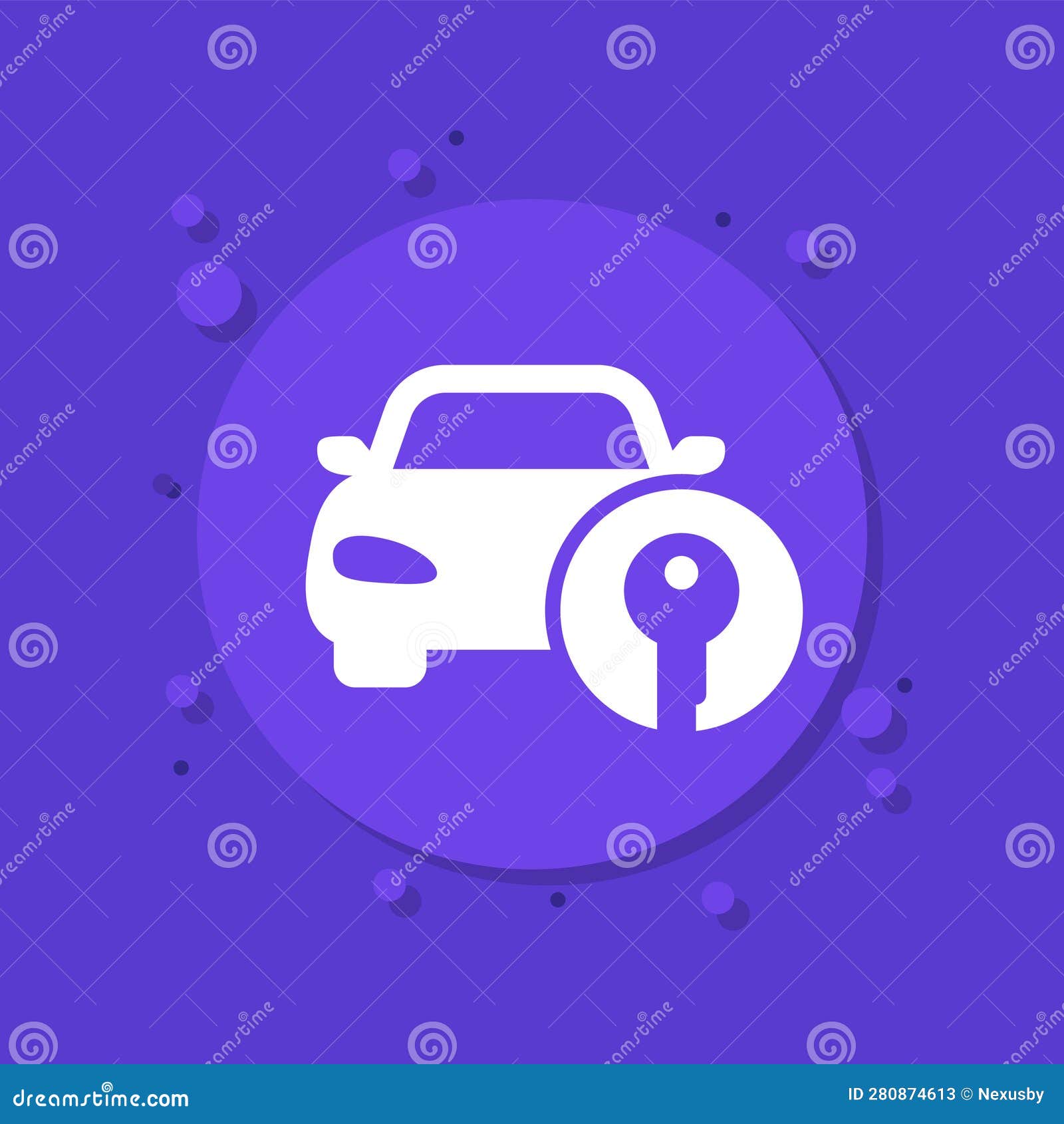 Car Access Icon with a Key, Vector Stock Vector - Illustration of lock ...