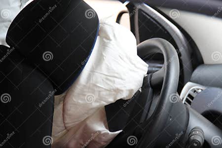 Car Accident Airbag Explosion Stock Image - Image of automotive ...