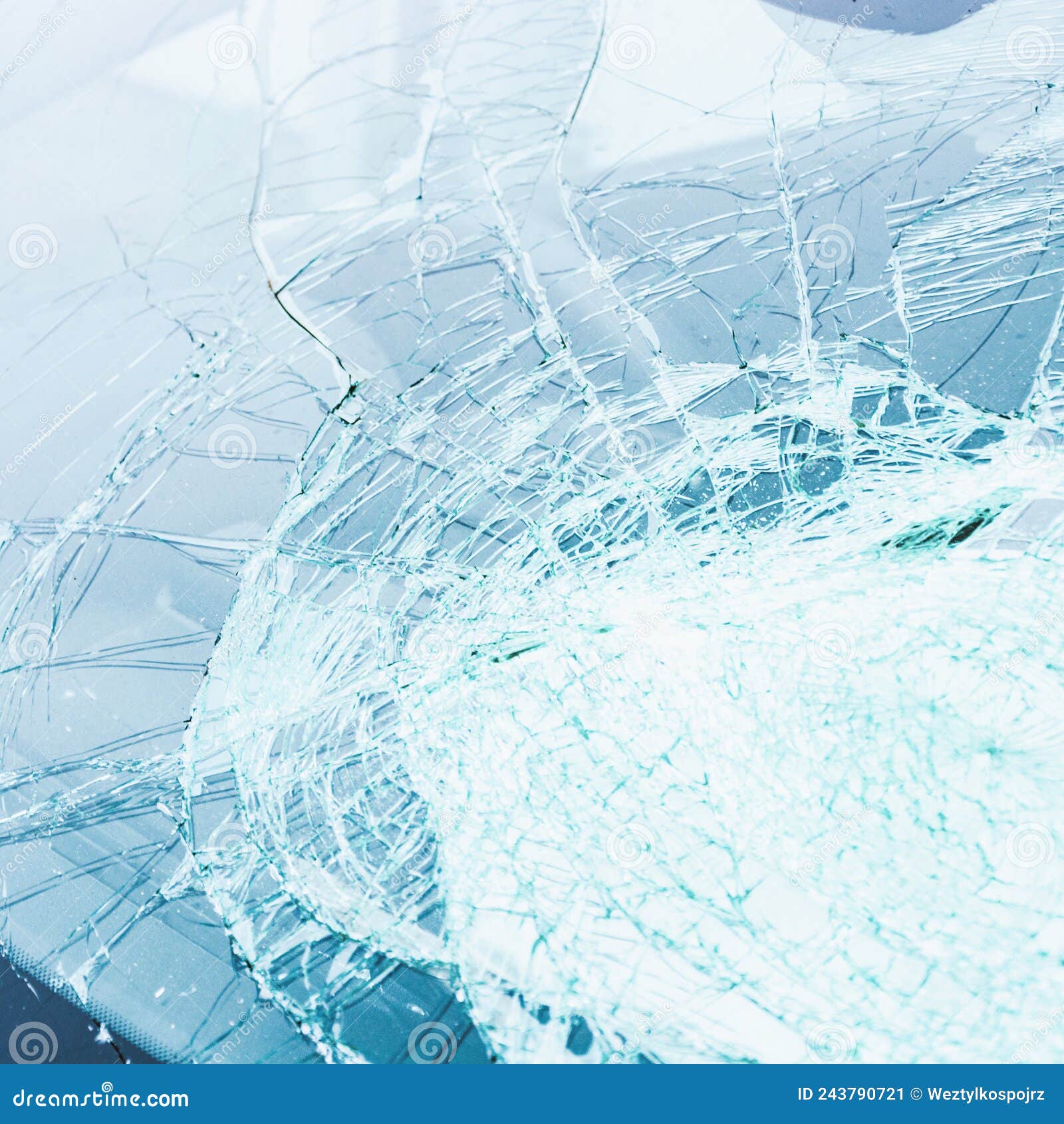 Car Accident Broken Glass Front Window Square Stock Image - Image of ...