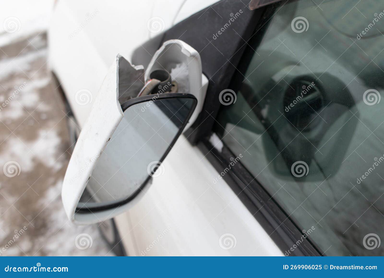 Car Accident Broken Car Rearview Mirror Stock Image - Image of street ...