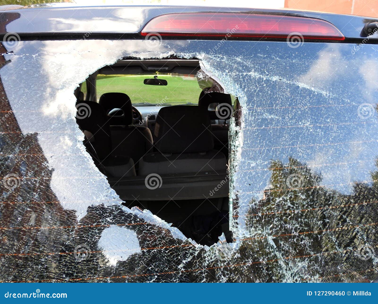 Car Accident with Broken Windshield in the End, Lithuania Stock Photo ...