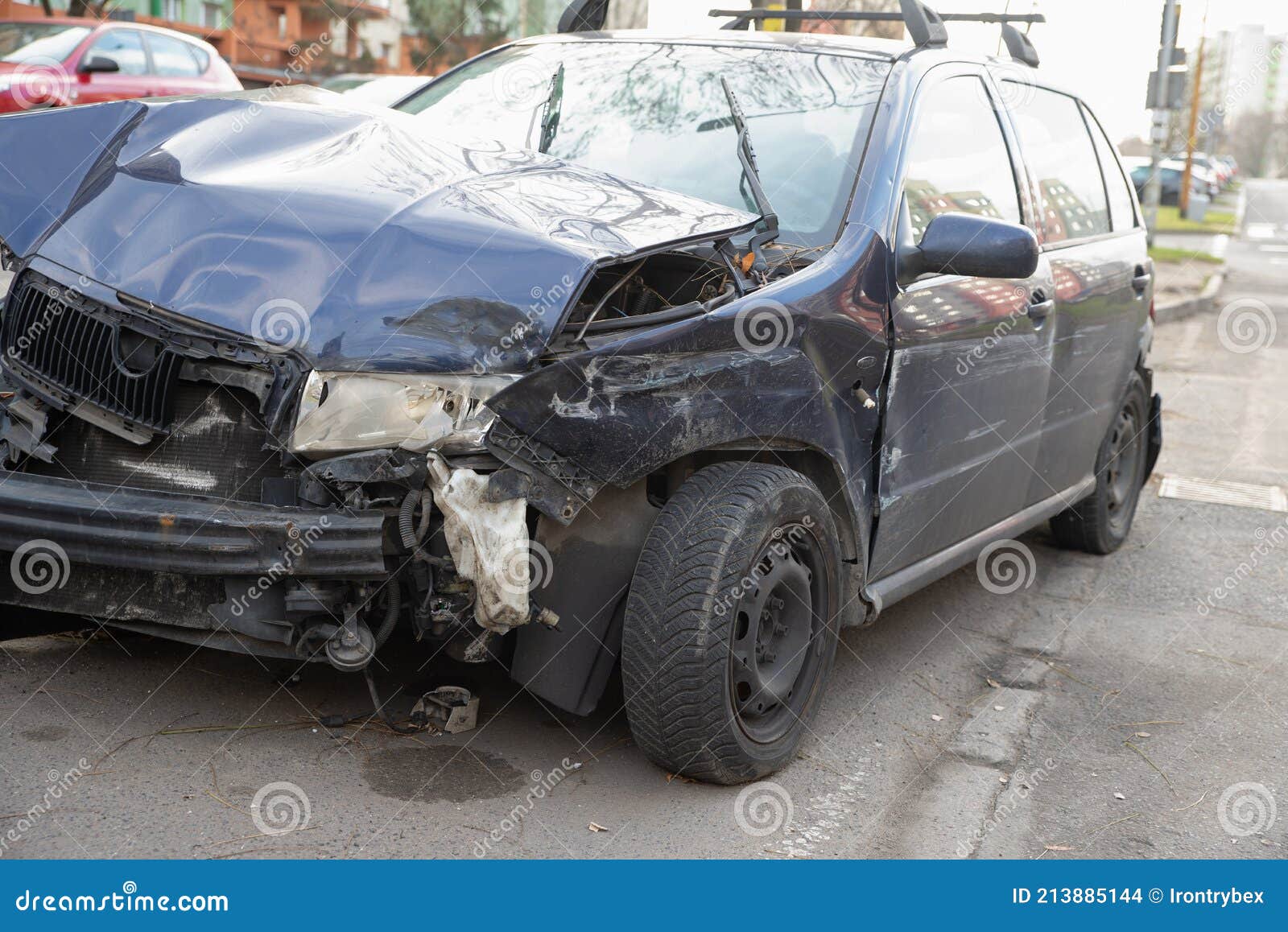 Car Accident, Close Up on a Wrecked Car Stock Photo - Image of repair ...