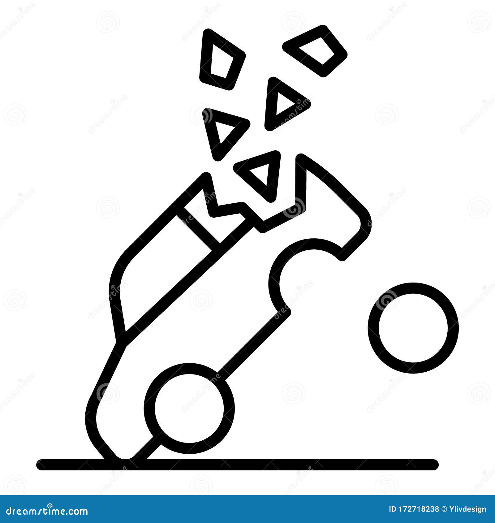 Car Accident Crash Icon, Outline Style Stock Vector - Illustration of ...