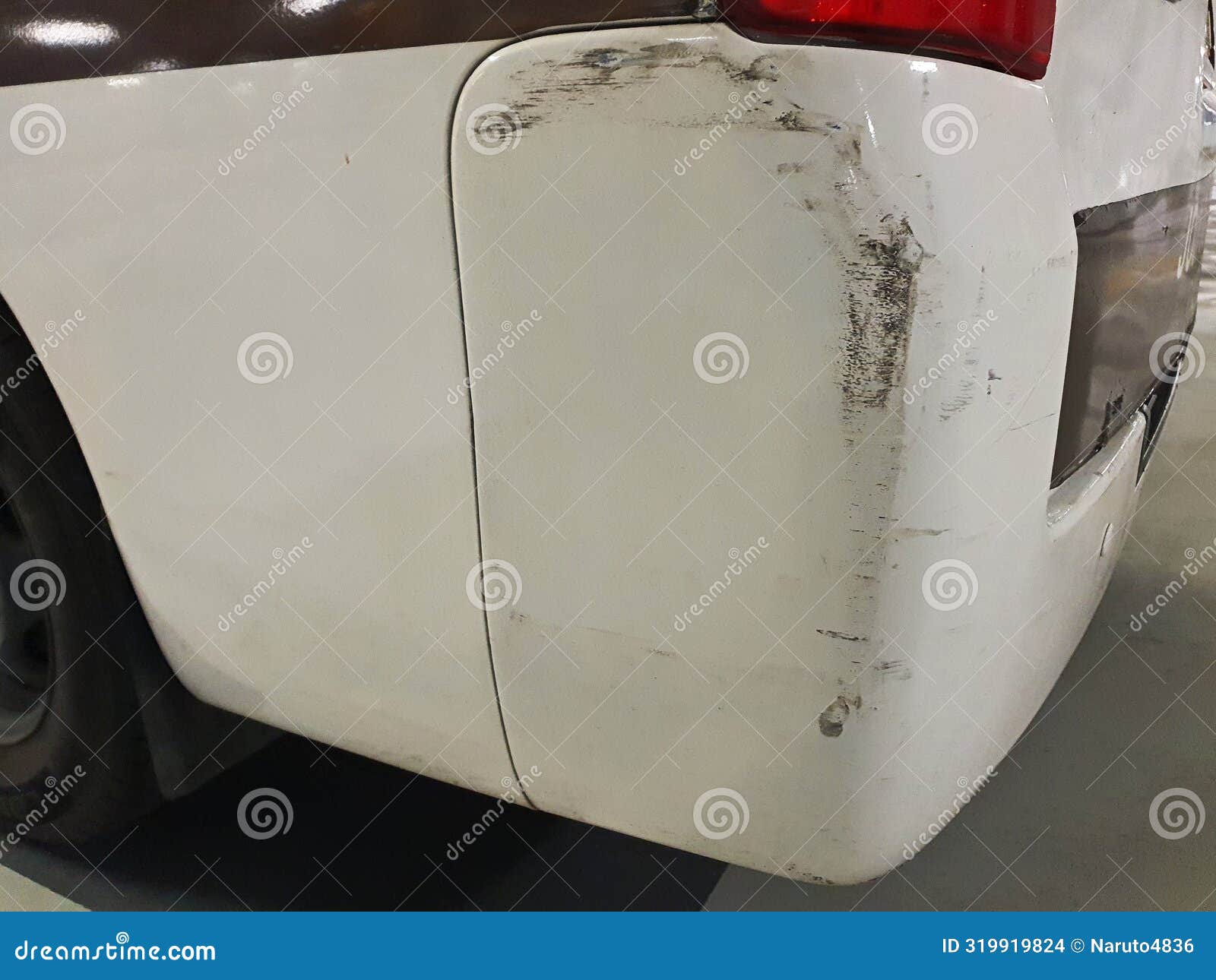 Car accident damage stock photo. Image of silver, dented - 319919824
