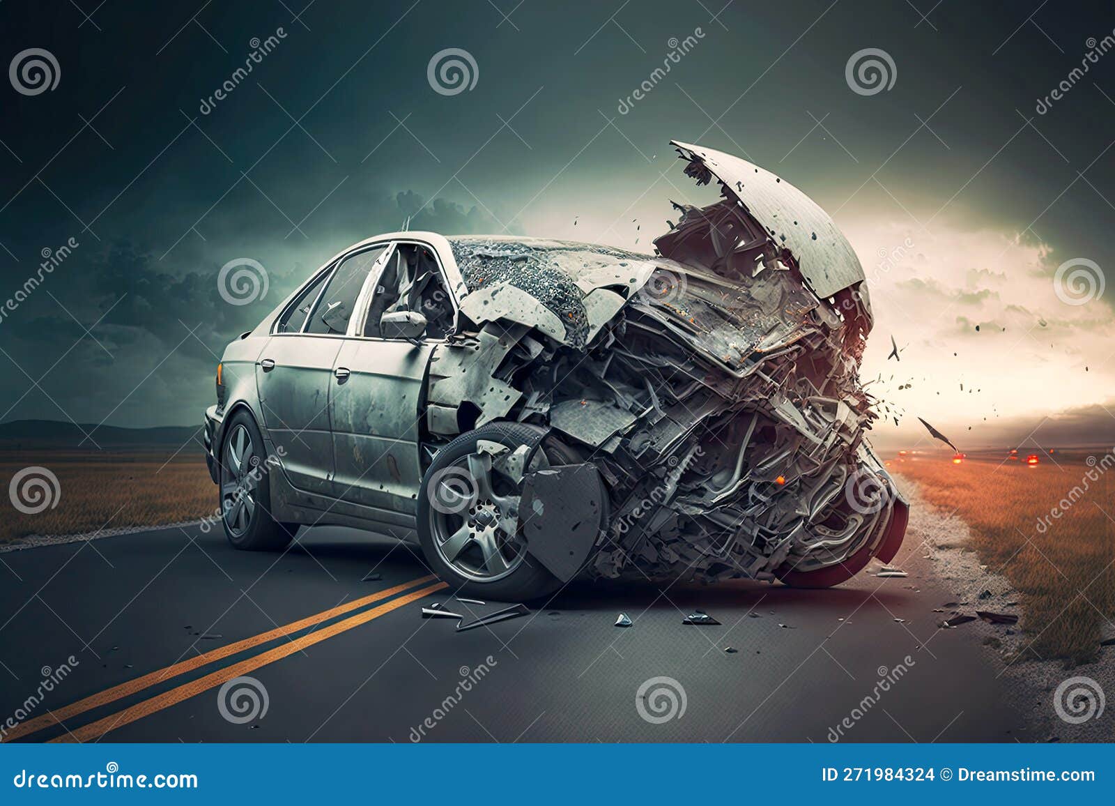 Car Accident. Damaged Autos Angry Scared Men. Businessmen Vector ...