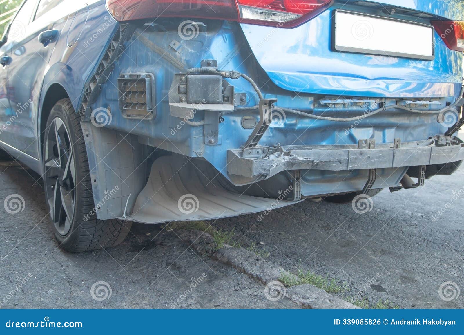 Car Accident with Damaged Back Side. Car Insurance Stock Photo - Image ...