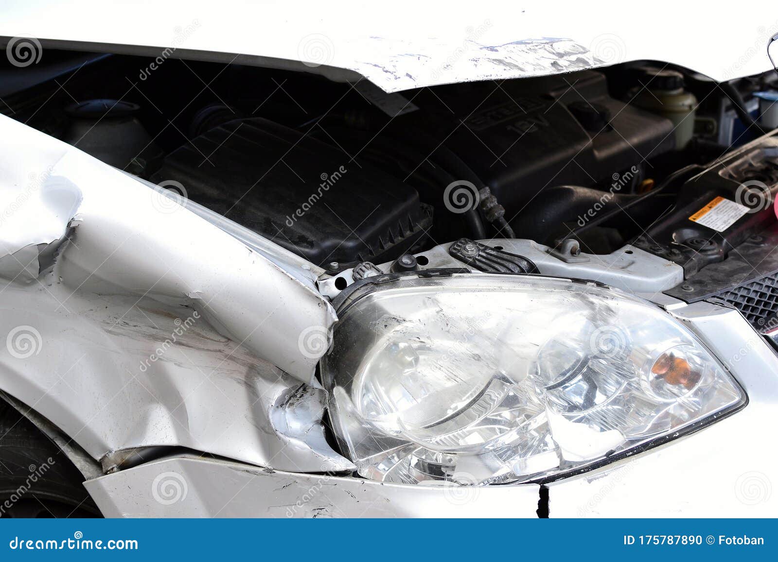 Car after accident stock photo. Image of bent, automobile - 175787890