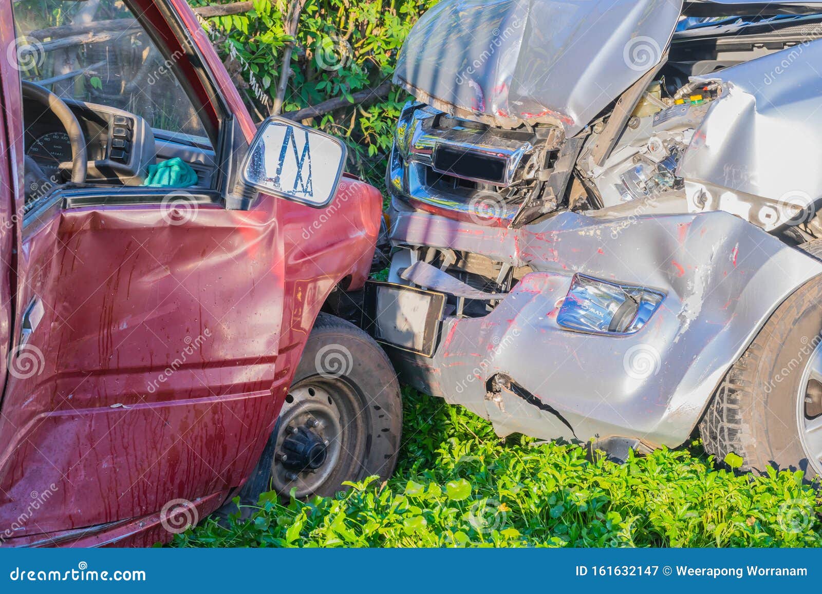Car Accident from Fast Driving and Intoxicated from Alcohol Stock Image ...