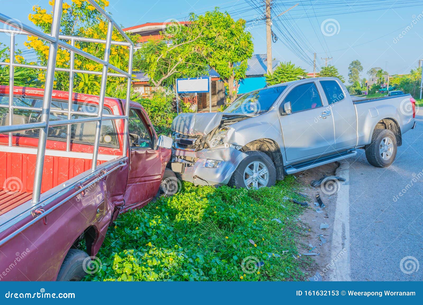 Car Accident from Fast Driving and Intoxicated from Alcohol Stock Image ...