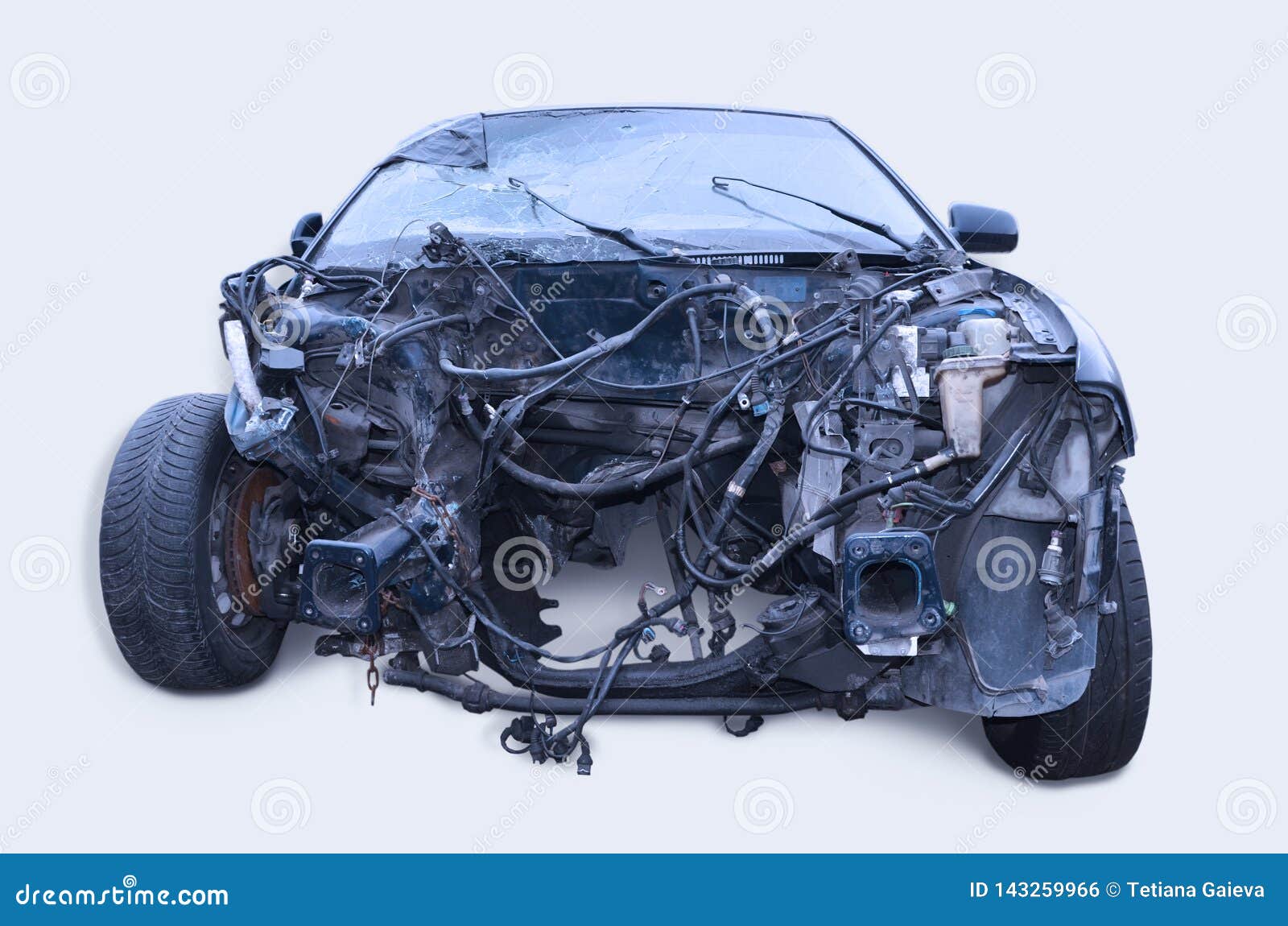 Car after an Accident Front View Stock Photo - Image of dangerous ...