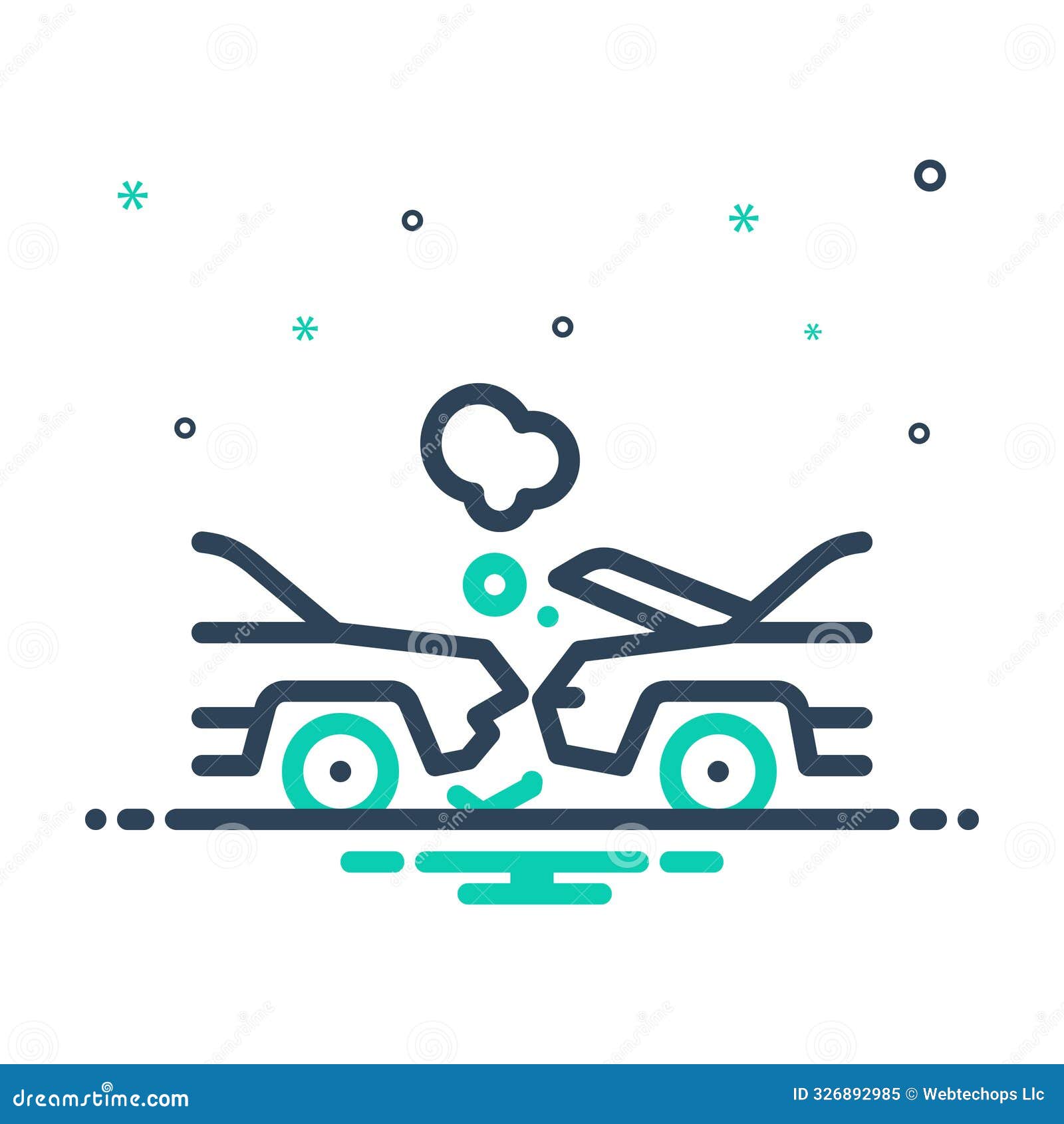 Mix Icon for Car Accident, Car and Disaster Stock Illustration ...