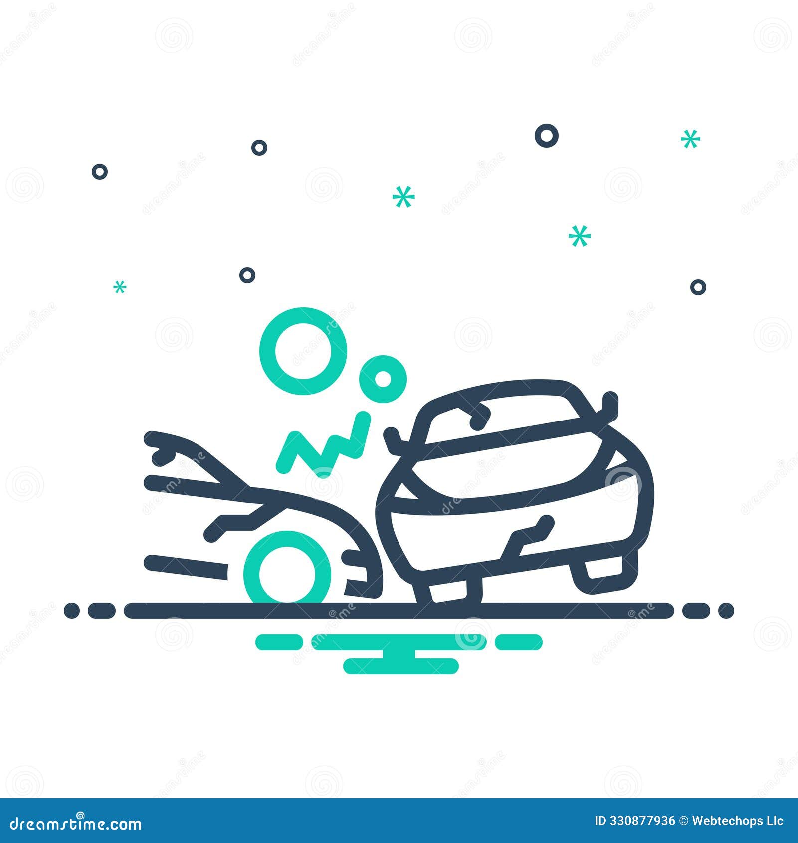 Mix Icon for Car Accident, Car and Damage Stock Illustration ...