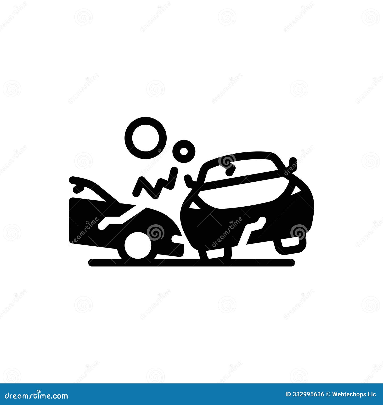 Black Solid Icon for Car Accident, Car and Mishap Stock Vector ...