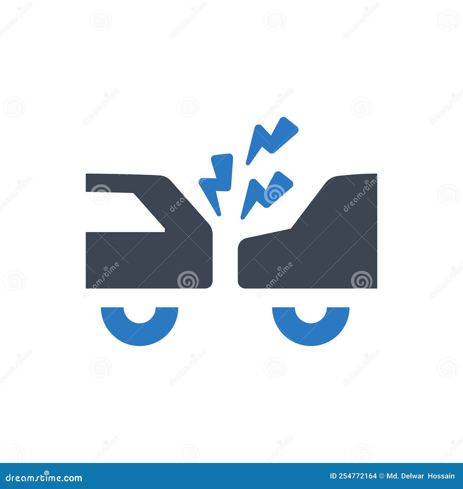 Car accident icon stock vector. Illustration of vector - 254772164