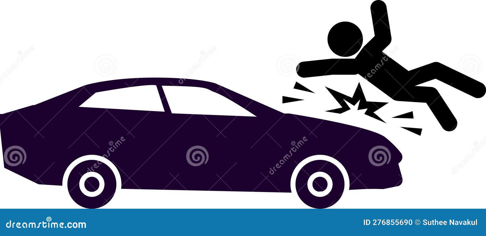 Car Accident Icon on White Background. Car Crash Sign. Flat Style Stock ...