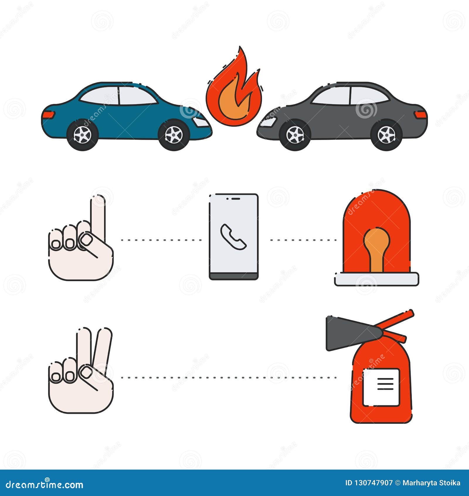 Car Accident. Infographic Crash Template Stock Vector - Illustration of ...