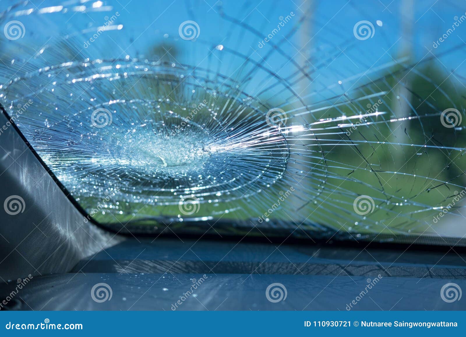 Car Accident. Inside Car Front Glass Car are Broken. Image for C Stock ...