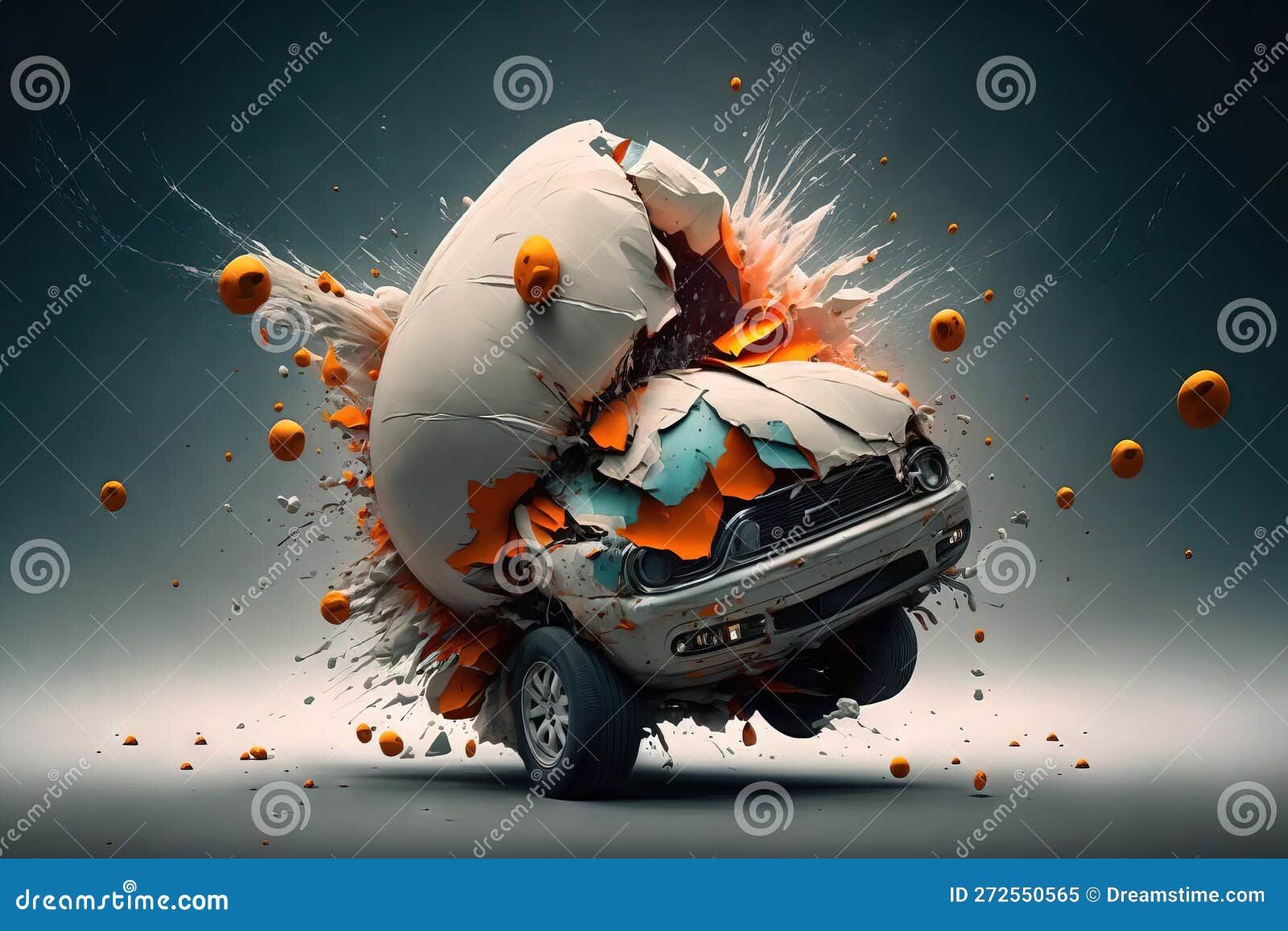 When a Car Accident Occurred, an Airbag Exploded Stock Illustration ...