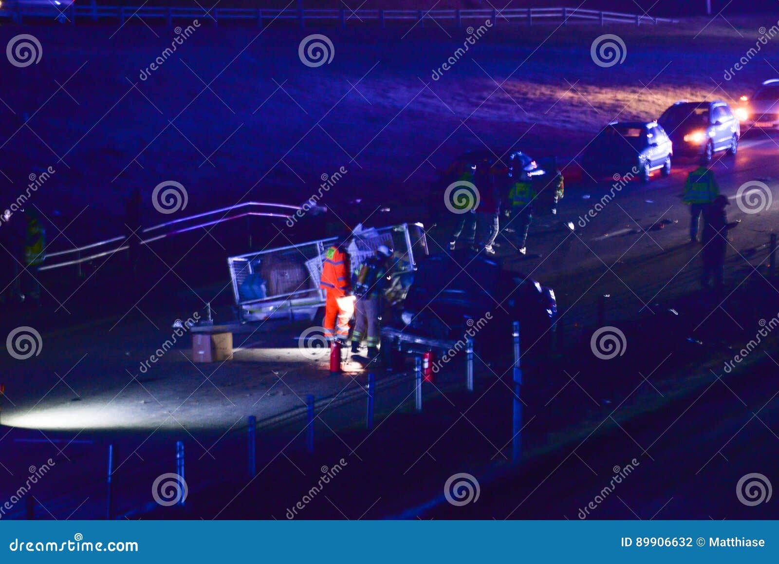 Car accident stock photo. Image of black, siren, night - 89906632
