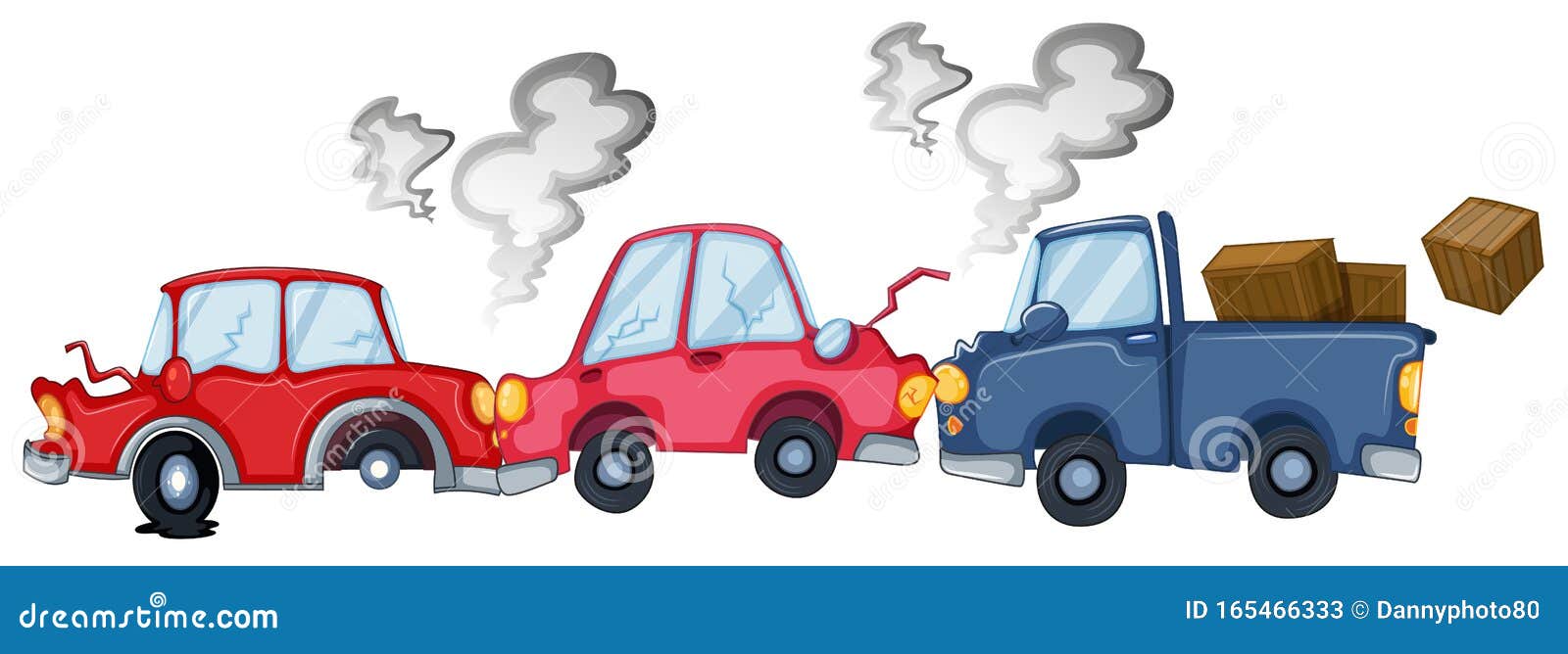 Car Accident Scene on White Background Stock Vector - Illustration of ...